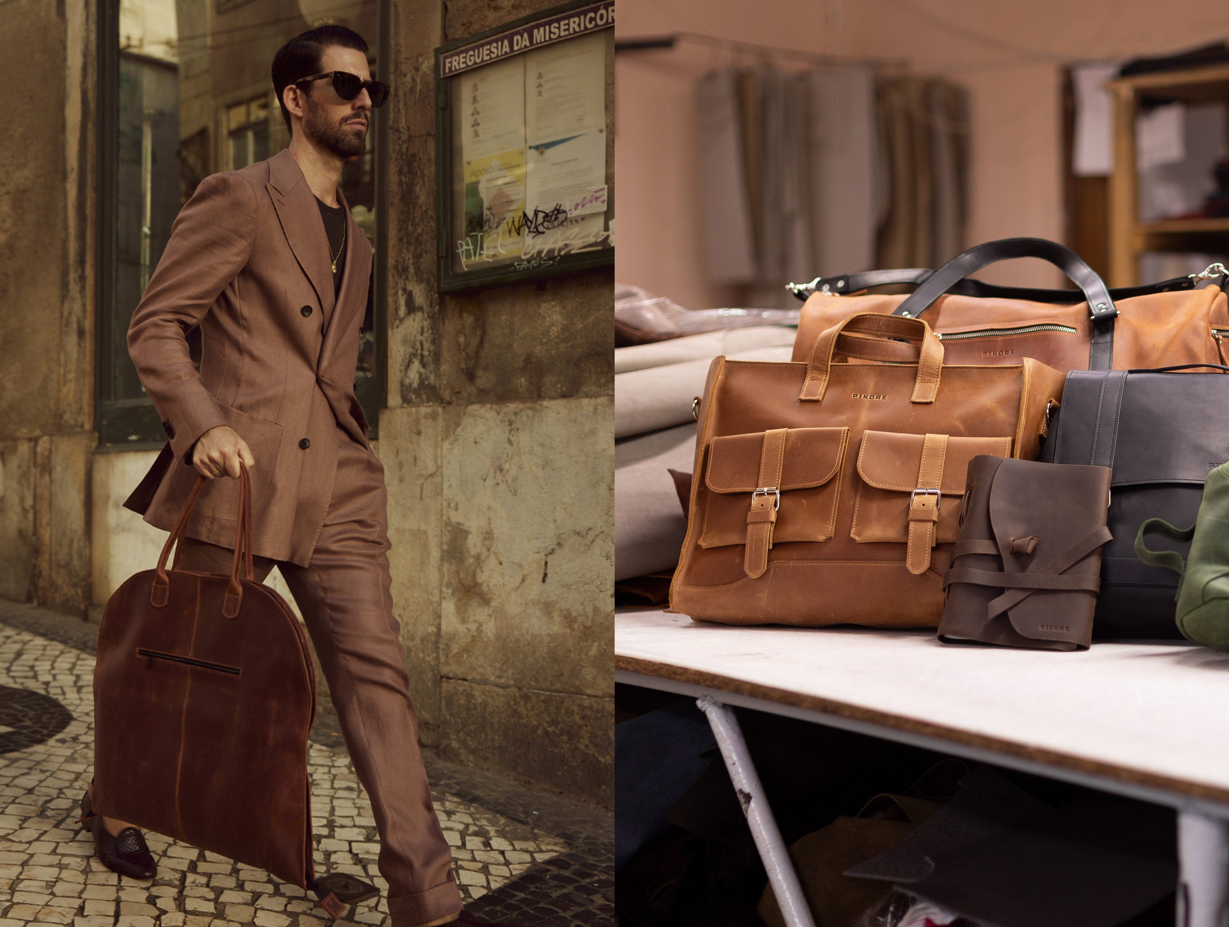 Leather BBQ Roll Bag (6 slots) - Personalized BBQ Roll Bag | Pikore